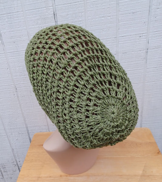 Handmade slouchy green pure Hemp Dread Tam Hat Hippie Slouchy Beanie d ...
